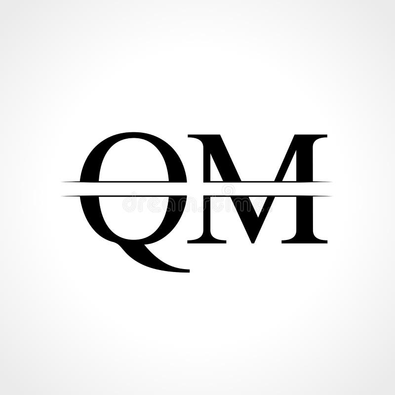 Initial Monogram Letter QM Logo Design Vector Template. Black Letter QM ...