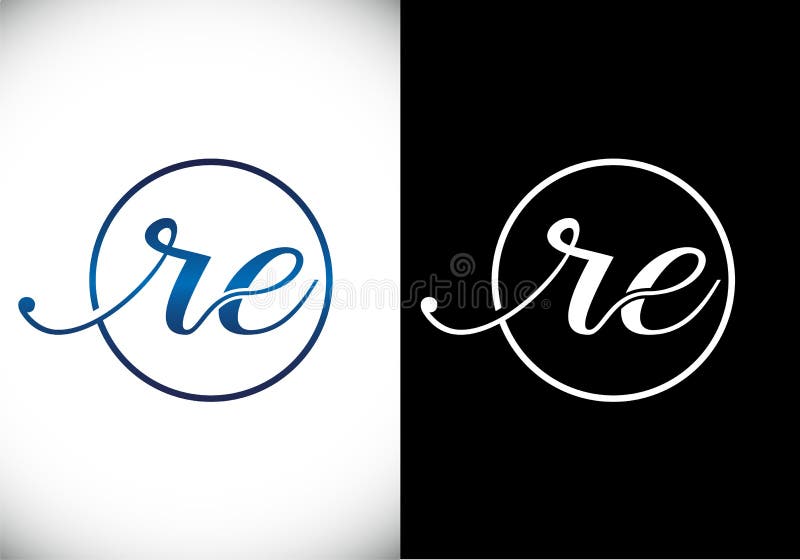 Initial Monogram Letter R E Logo Design Vector Template. Stock Vector ...