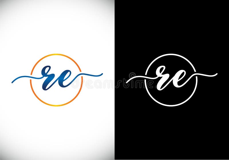 Initial Monogram Letter R E Logo Design Vector Template. Stock Vector ...
