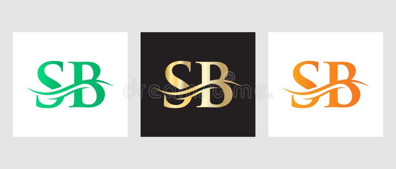 Monogram Letter SB Logo Design. SB Logotype Template Stock Vector ...