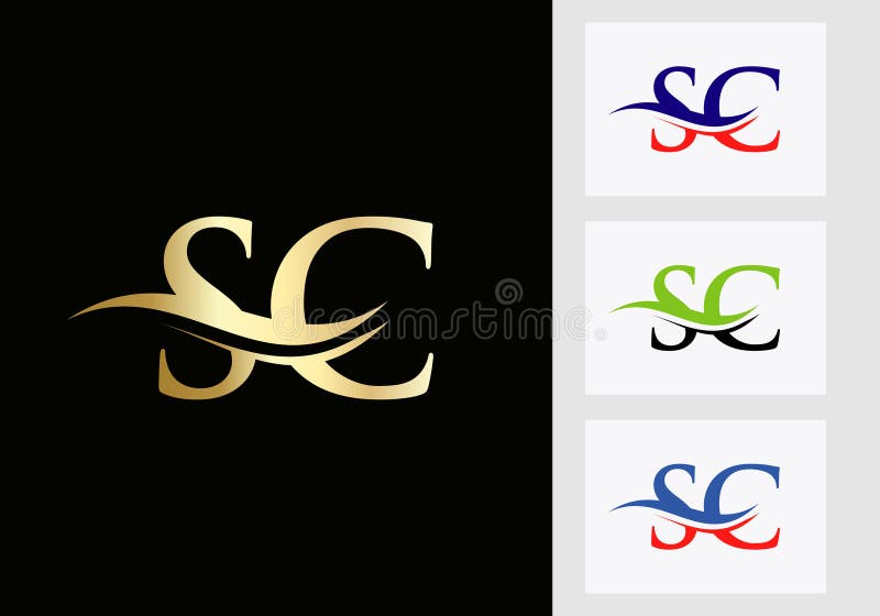Monogram Letter SC Logo Design. SC Logotype Template Stock Vector ...