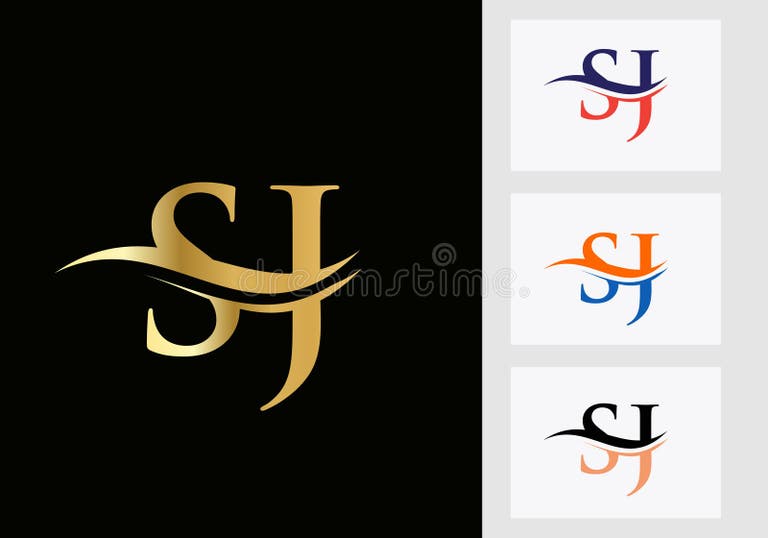 Monogram Letter SJ Logo Design. SJ Logotype Template Stock Vector ...