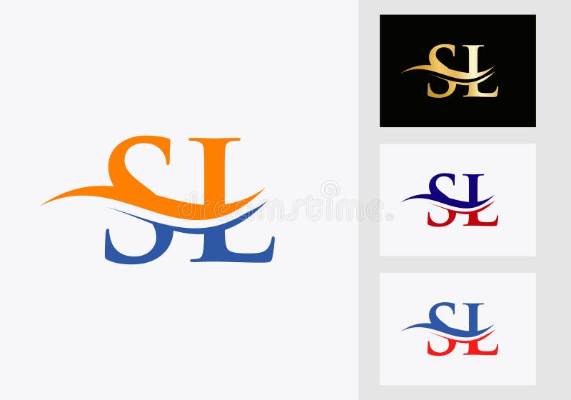Monogram Letter SL Logo Design. SL Logotype Template Stock Vector ...