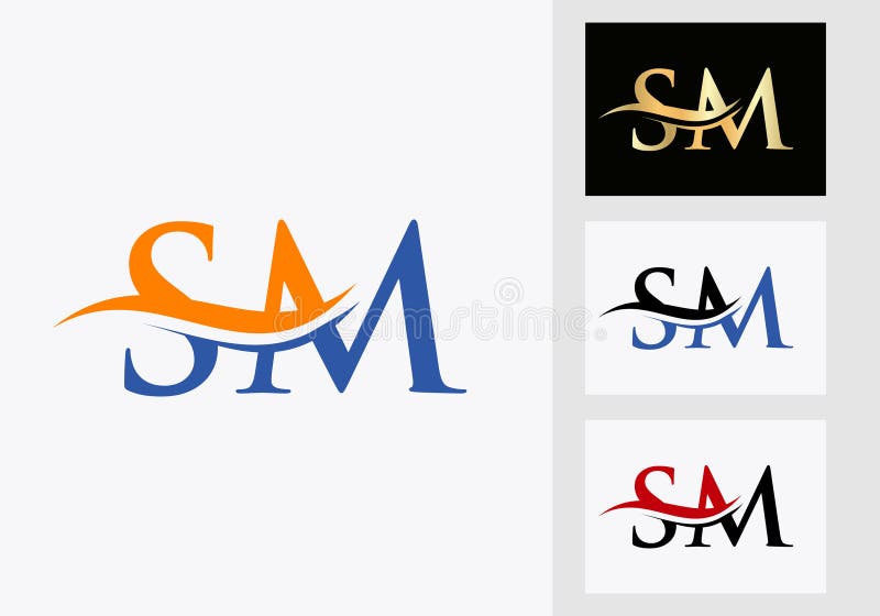 Monogram Letter SM Logo Design. SM Logotype Template Stock Vector ...