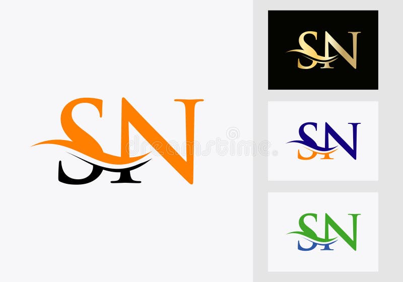 Monogram Letter SN Logo Design. SN Logotype Template Stock Vector ...