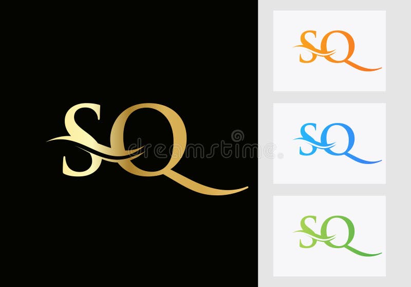 Monogram Letter SQ Logo Design. SQ Logotype Template Stock Vector ...