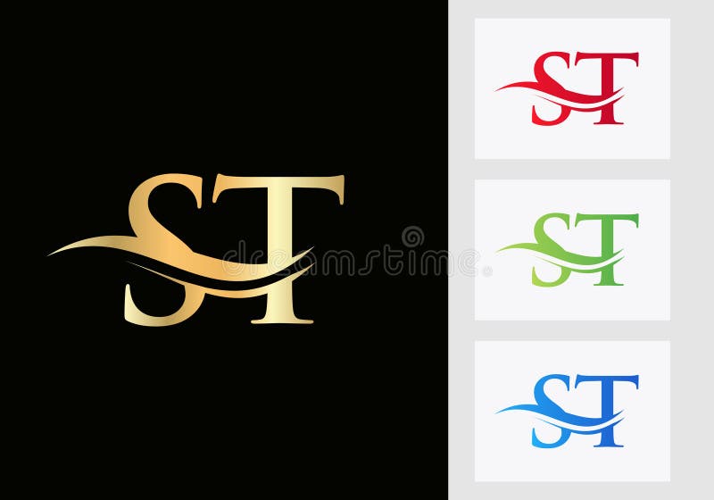 Monogram Letter ST Logo Design. ST Logotype Template Stock Vector ...