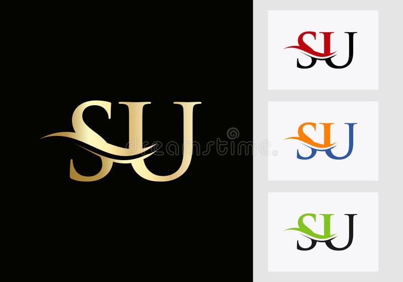 Monogram Letter SU Logo Design. SU Logotype Template Stock Vector ...