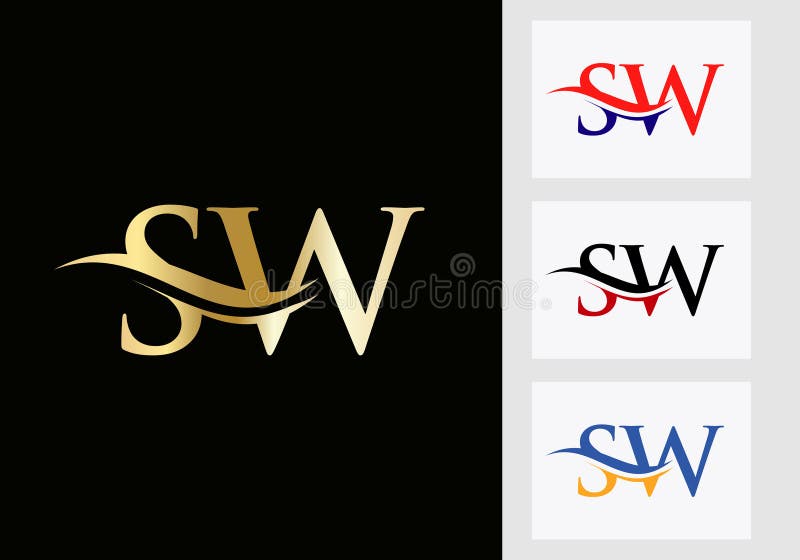 Letter Sw Logo Design Vector,initials Sw Logo Stock Vector ...