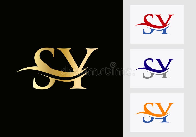 Monogram Letter SY Logo Design. SY Logotype Template Stock Vector ...