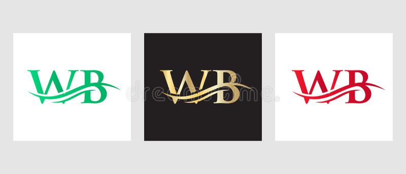 Monogram Letter WB Logo Design. WB Logotype Template Stock Vector ...