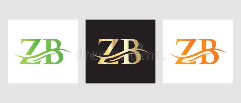 Monogram Letter ZB Logo Design. ZB Logotype Template Stock Vector ...