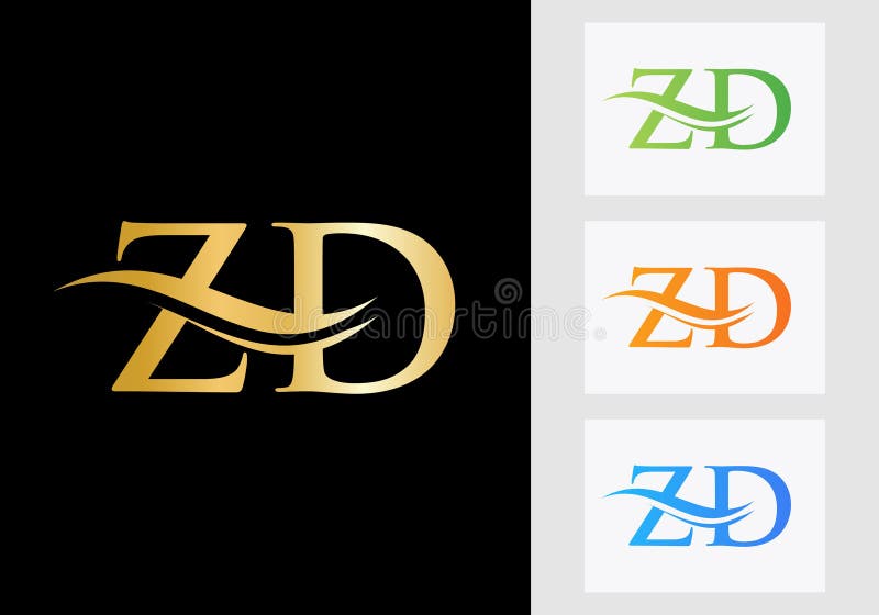 Monogram Letter ZD Logo Design. ZD Logotype Template Stock Vector ...