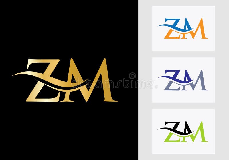 Monogram Letter ZM Logo Design. ZM Logotype Template Stock Vector ...