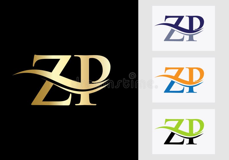 Monogram Letter ZP Logo Design. ZP Logotype Template Stock Vector ...