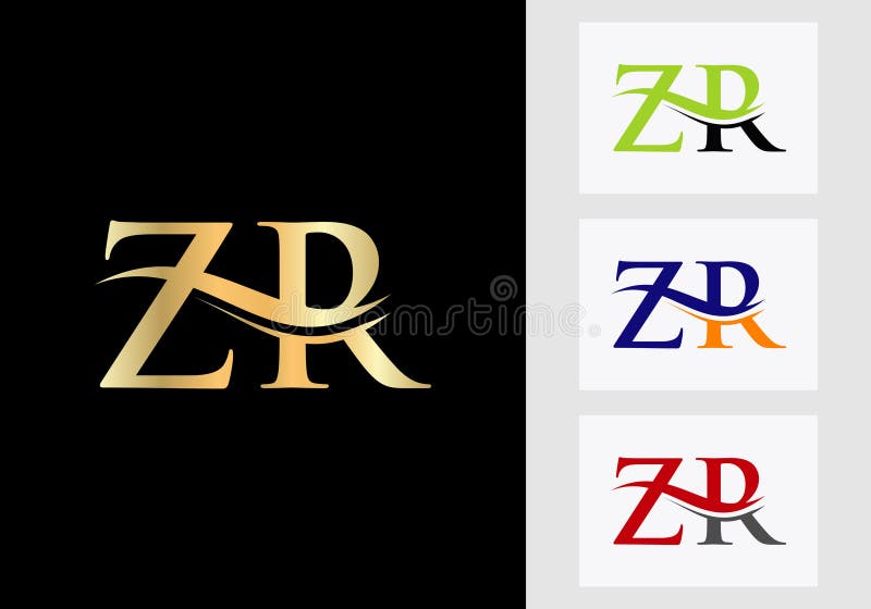 Monogram Letter ZR Logo Design. ZR Logotype Template Stock Vector ...