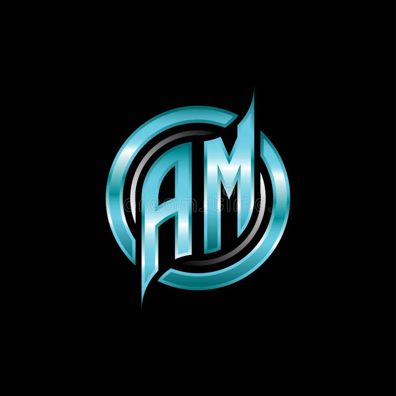 Am Initial Monogram Logo Circle Rounded Stock Vector - Illustration of ...
