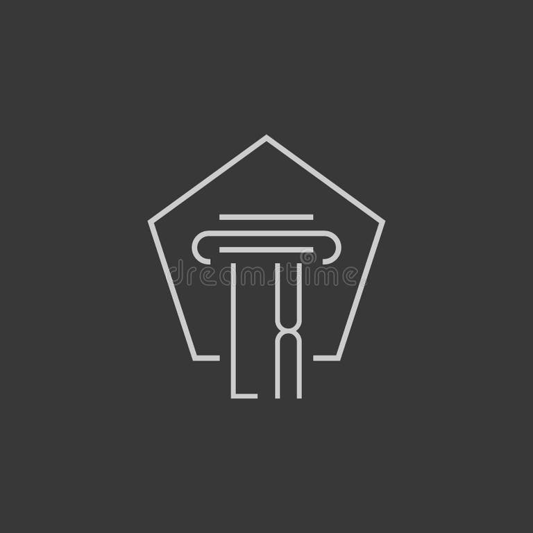Initial Monogram LX with Monoline Pillar Logo Design Stock Illustration ...