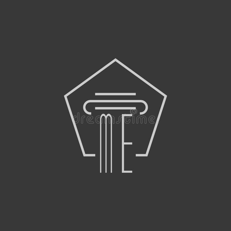Initial Monogram ME with Monoline Pillar Logo Design Stock Illustration ...