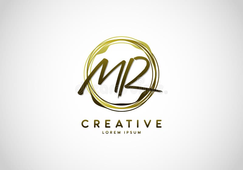 Initial MR Letter Handwriting Stylish Signature Logo Stock Vector ...