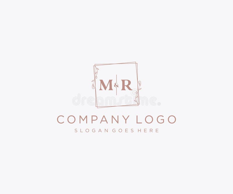 Initial MR Letters Decorative Luxury Wedding Logo Stock Vector ...