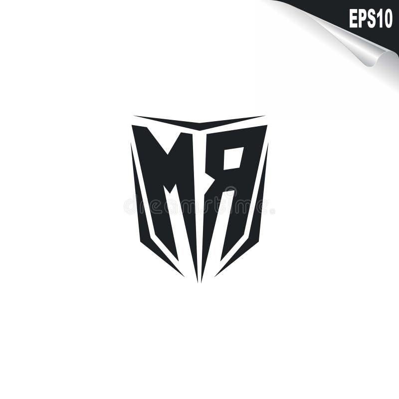 Initial MR Logo Design with Shield Style, Logo Business Branding Stock ...