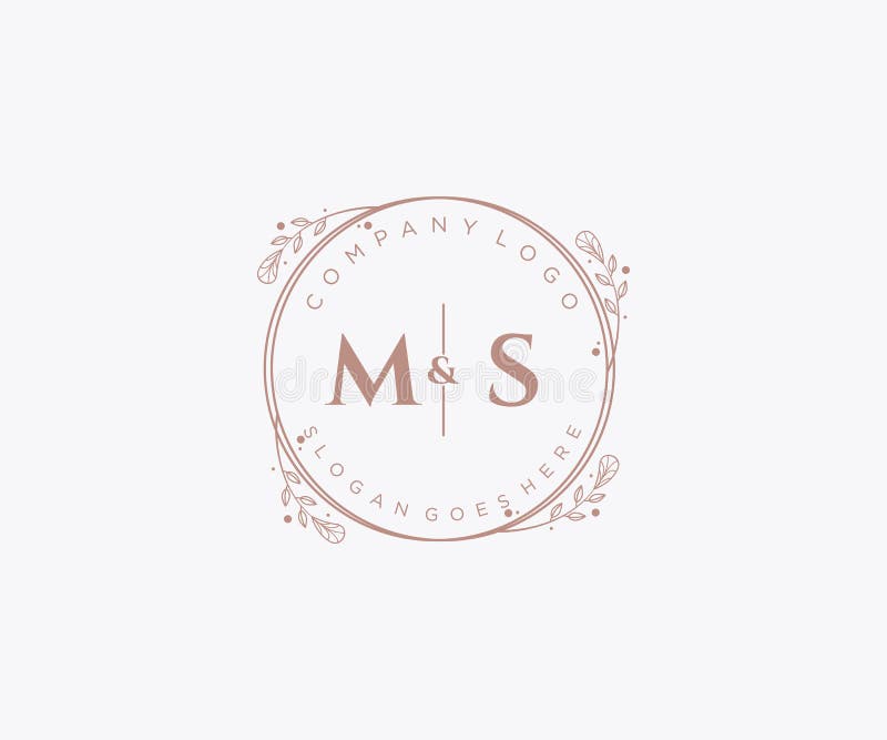 Initial MS Letters Decorative Luxury Wedding Logo Stock Vector ...