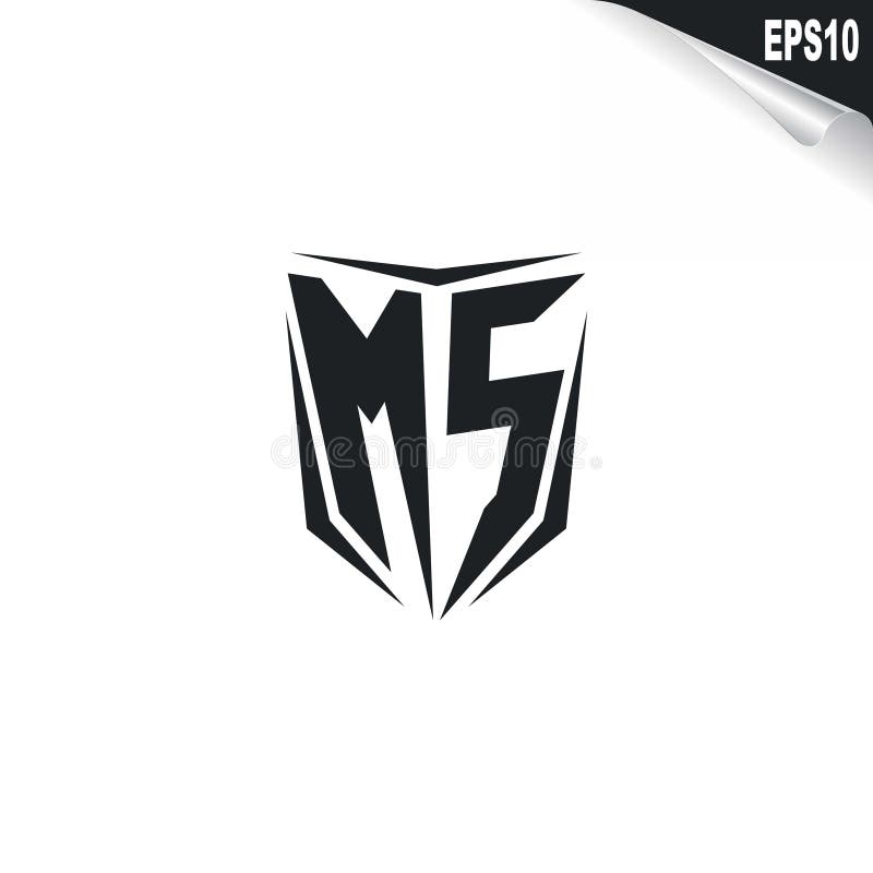 Initial MS Logo Design with Shield Style, Logo Business Branding Stock ...