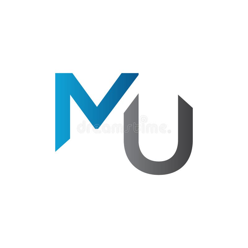 Initial MU Letter Logo Design Vector Template. Abstract Letter MU Logo ...