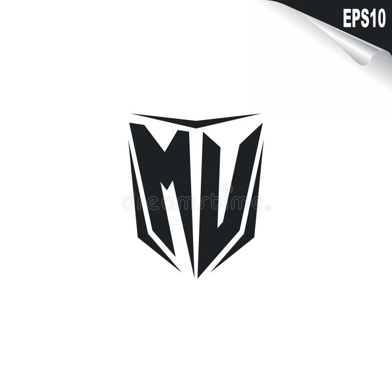 Initial MU Logo Design with Shield Style, Logo Business Branding Stock ...