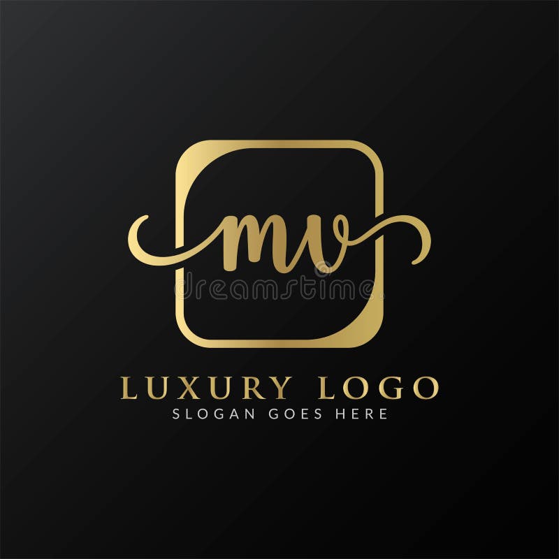 Initial MV Letter Logo Design Vector Template. Luxury Letter MV Logo ...