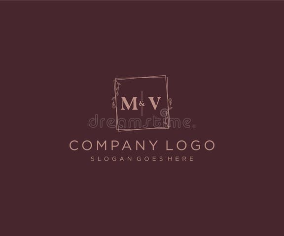 Initial MV Letters Decorative Luxury Wedding Logo Stock Vector ...