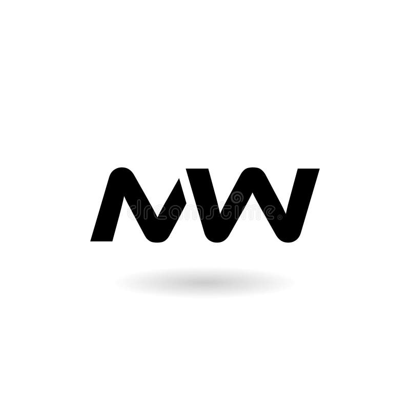 Initial MW Letter Logo with Shadow Stock Vector - Illustration of logo ...