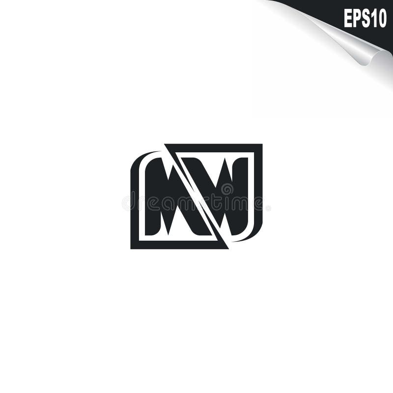 Initial MW Logo Design with Shape Style, Logo Business Branding Stock ...