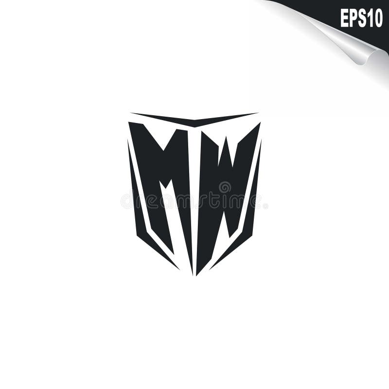 Initial MW Logo Design with Shield Style, Logo Business Branding Stock ...