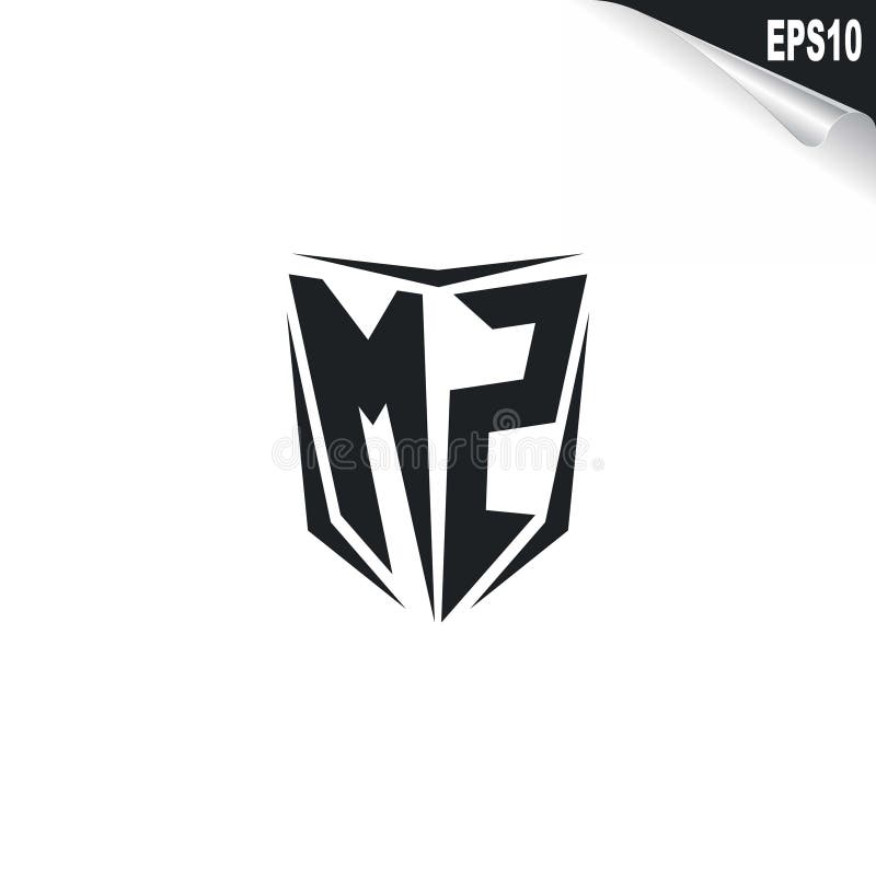 Initial MZ Logo Design with Shield Style, Logo Business Branding Stock ...
