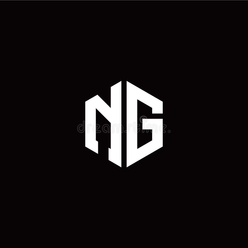Initial N G Letter with Polygon Modern Style Logo Template Vector Stock ...
