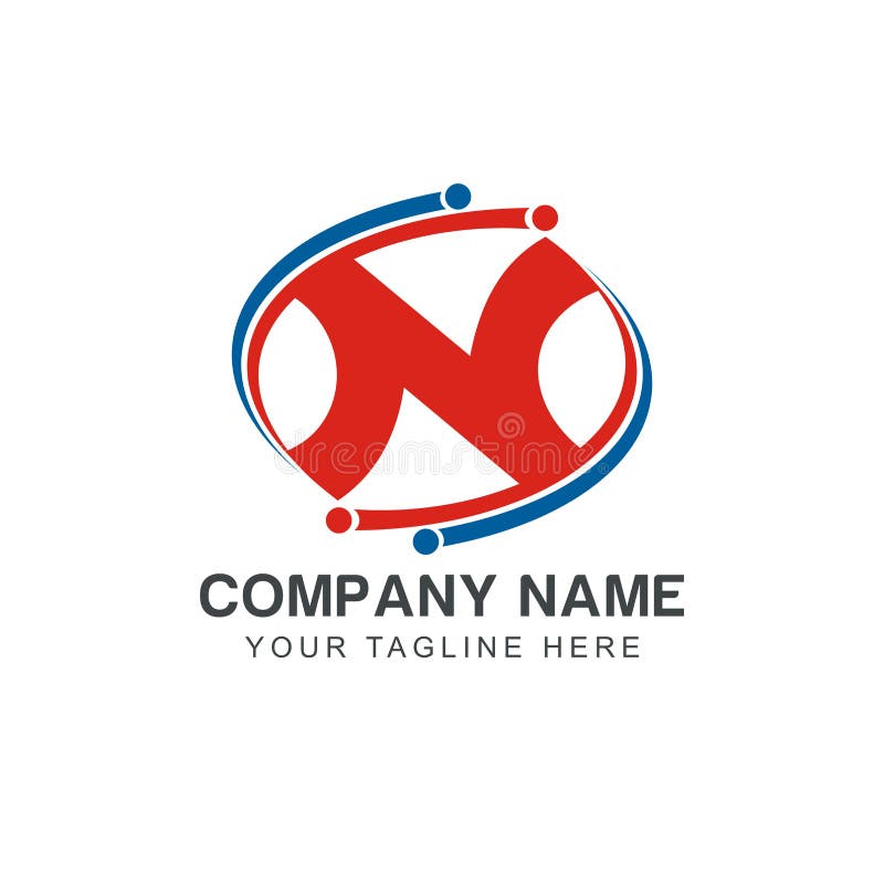 Initial N Logo Monogram Design Modern Template Stock Vector ...