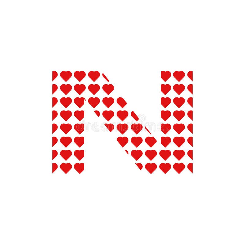 Initial N Love Pattern Modern Abstract Creative Design Logo Stock ...