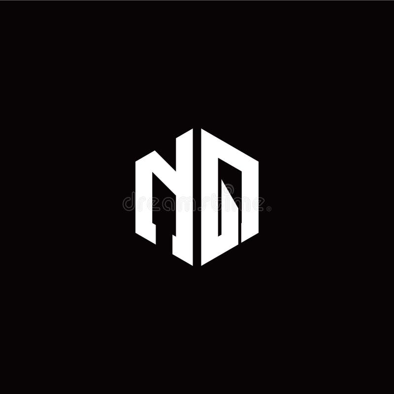 Initial N Q Letter with Polygon Modern Style Logo Template Vector Stock ...