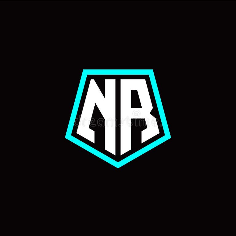 Initial N R Letter with Polygon Modern Style Logo Template Vector Stock ...