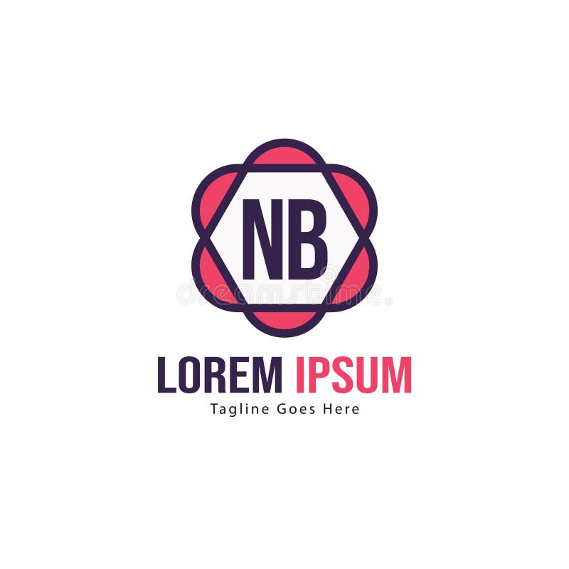 Initial NB Logo Template with Modern Frame. Minimalist NB Letter Logo ...