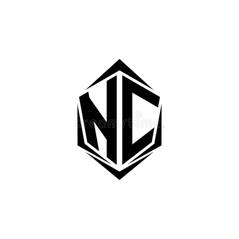 Initial NC Logo Design with Shield Style, Logo Business Branding Stock ...