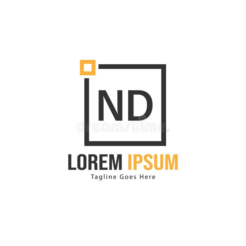 Initial ND Logo Template with Modern Frame. Minimalist ND Letter Logo ...