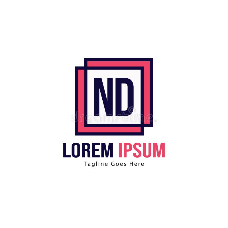 Initial ND Logo Template with Modern Frame. Minimalist ND Letter Logo ...