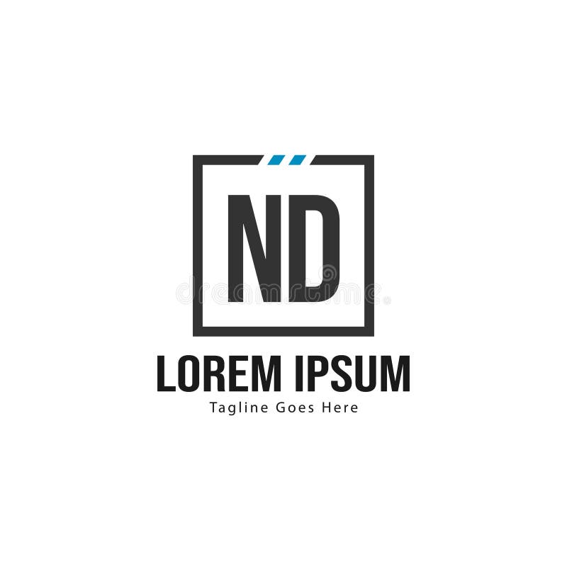 Initial ND Logo Template with Modern Frame. Minimalist ND Letter Logo ...