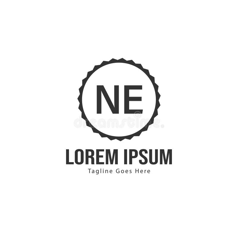 Initial NE Logo Template with Modern Frame. Minimalist NE Letter Logo ...