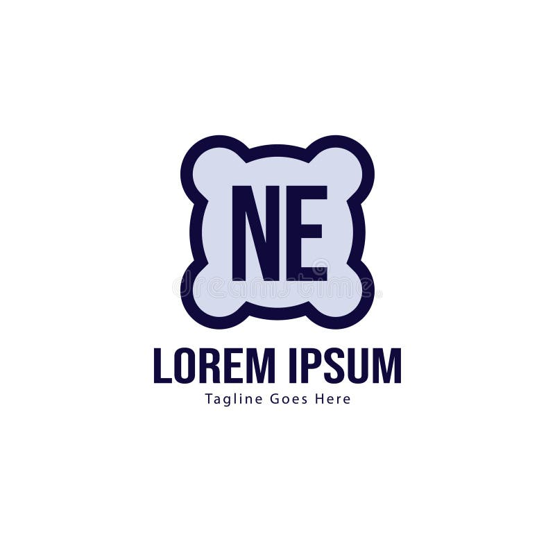 Initial NE Logo Template with Modern Frame. Minimalist NE Letter Logo ...
