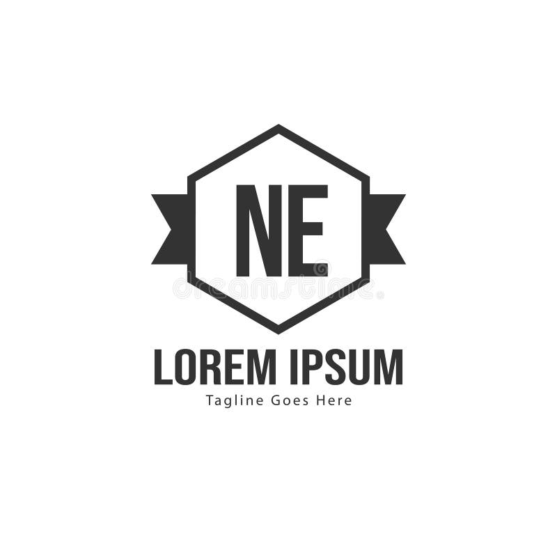 Initial NE Logo Template with Modern Frame. Minimalist NE Letter Logo ...