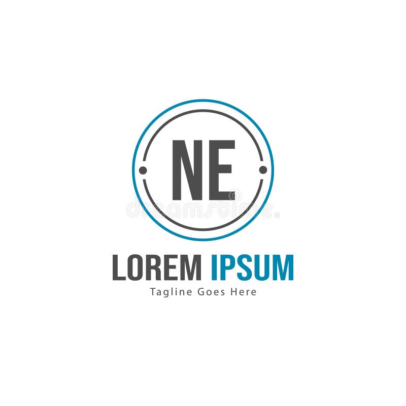Initial NE Logo Template with Modern Frame. Minimalist NE Letter Logo ...